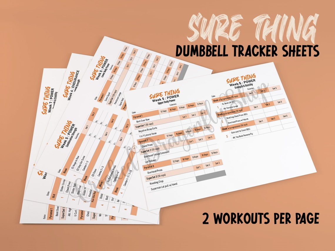 Sure Thing Dumbbell Tracker Sheets Beachbody Workout - Etsy