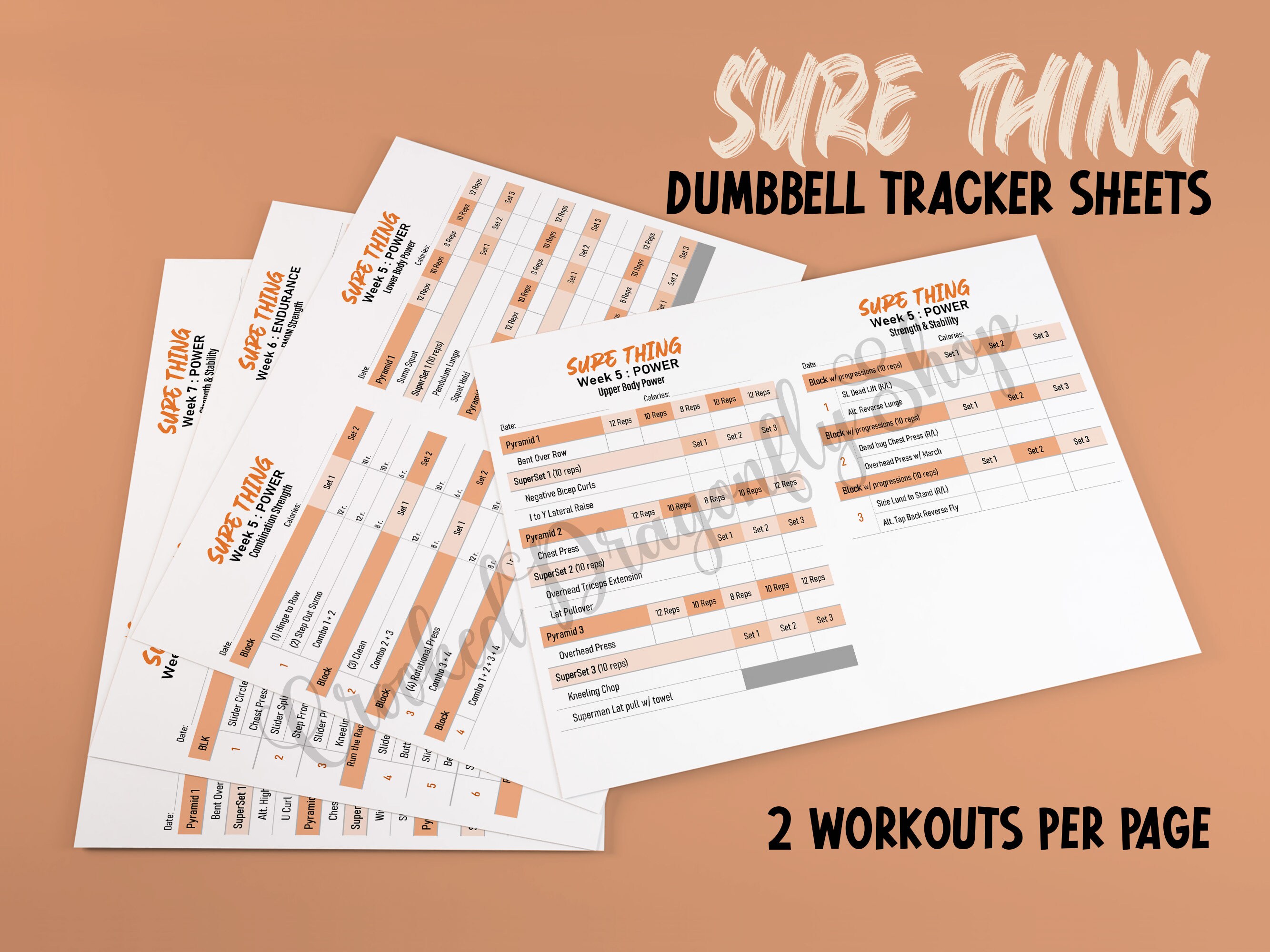 Sure Thing Dumbbell Tracker Sheets Beachbody Workout - Etsy