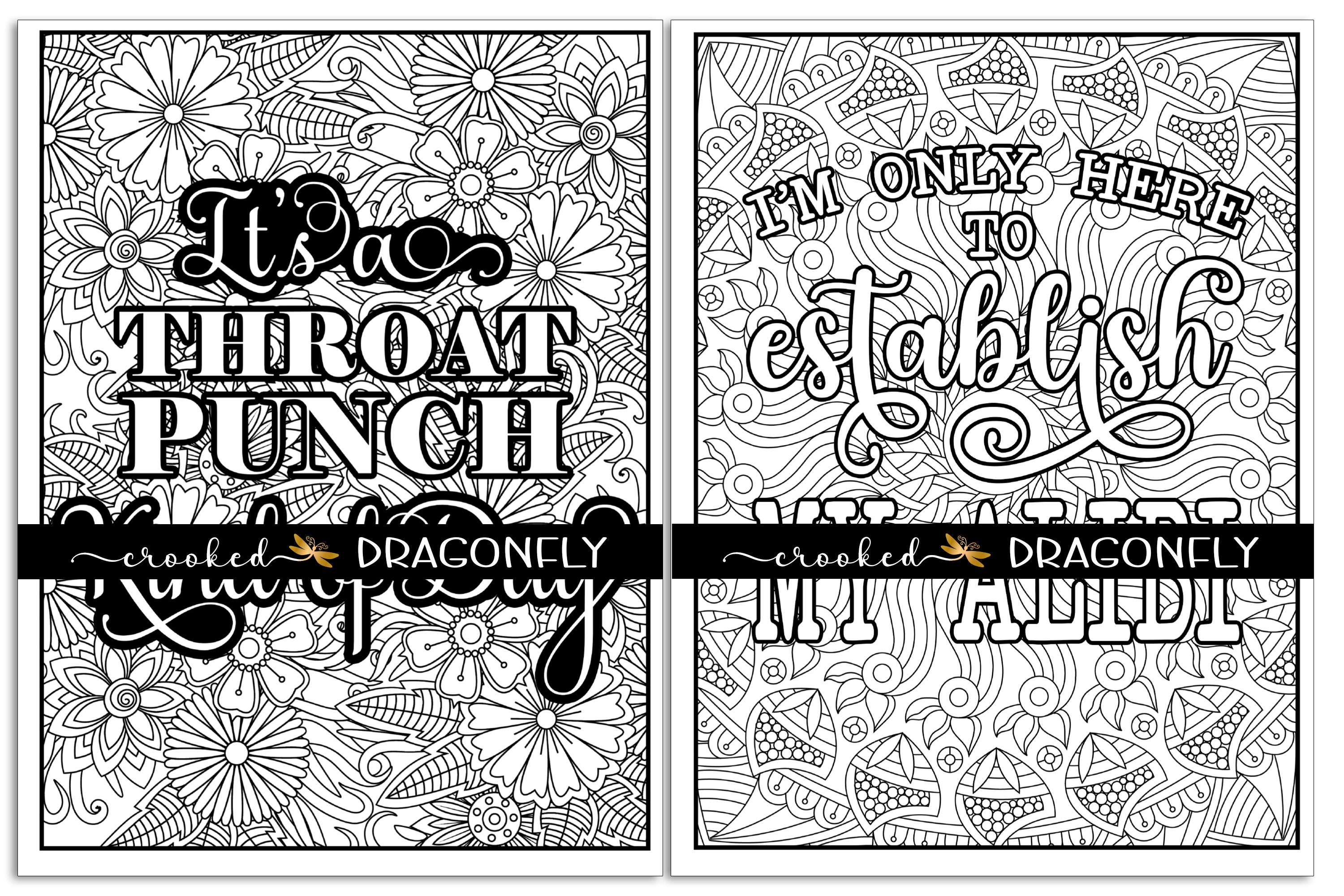 Sarcastic Coloring Pages | Printable Pages | Digital Download | Stress ...