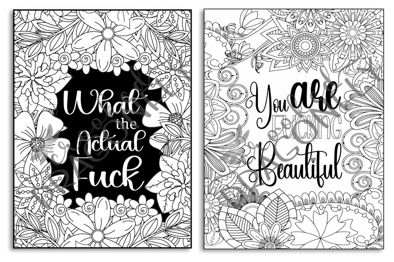 Adult Swear Word Coloring Pages Printable Pages - Etsy