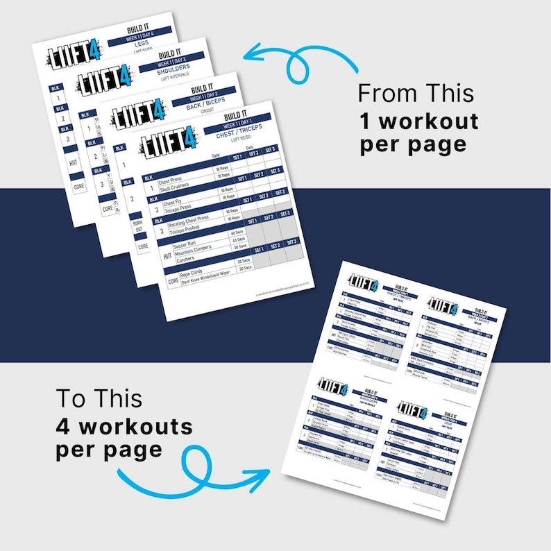LIIFT4 Dumbbell Tracker Sheets | Easy to Track | Beachbody | Bodi ...