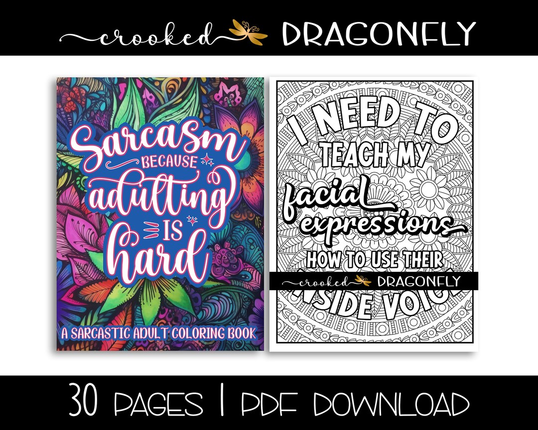 Sarcastic Coloring Pages | Printable Pages | Digital Download | Stress ...