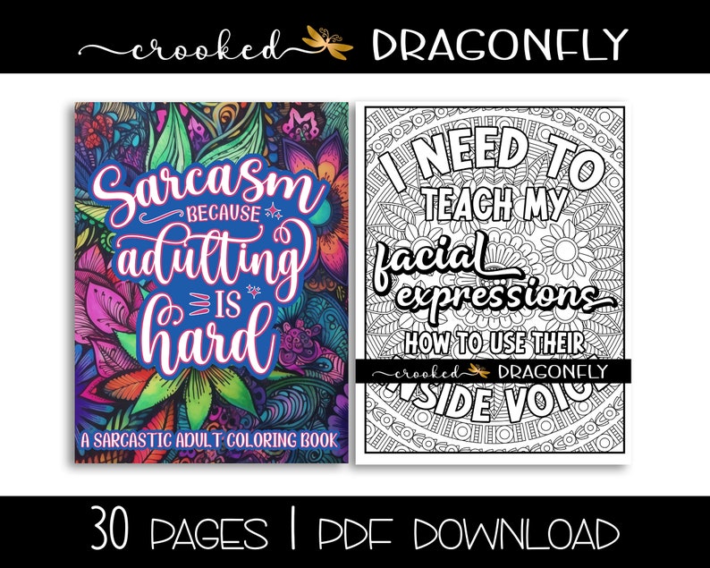 Sarcastic Coloring Pages | Printable Pages | Digital Download | Stress ...
