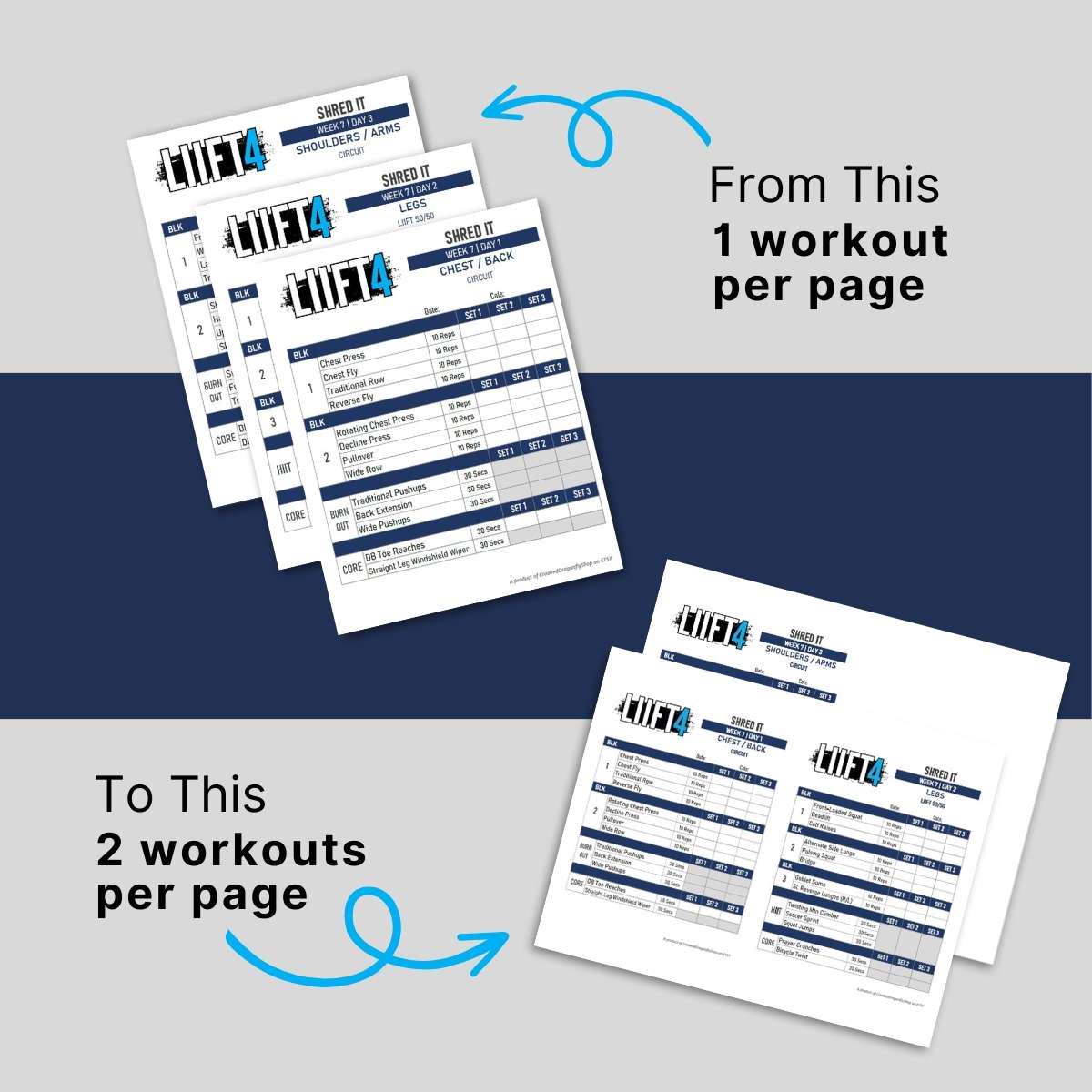 LIIFT4 Dumbbell Tracker Sheets | Easy to Track | Beachbody | Bodi ...