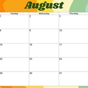 2023-24 Retro Colorful Editable Google Slides Calendar - Etsy