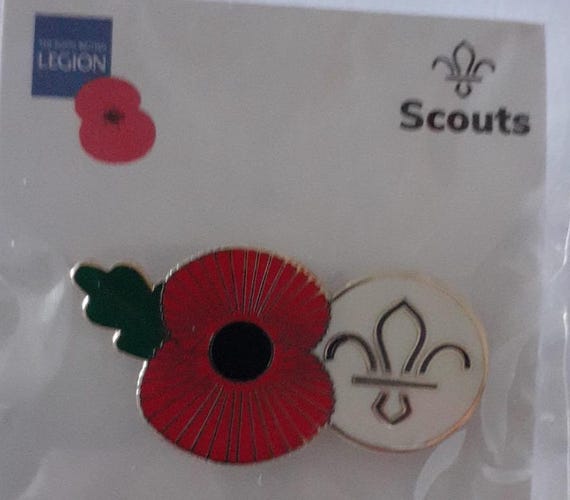 RBL poppy scout pin badge ww1 ww2 rememberance - Gem