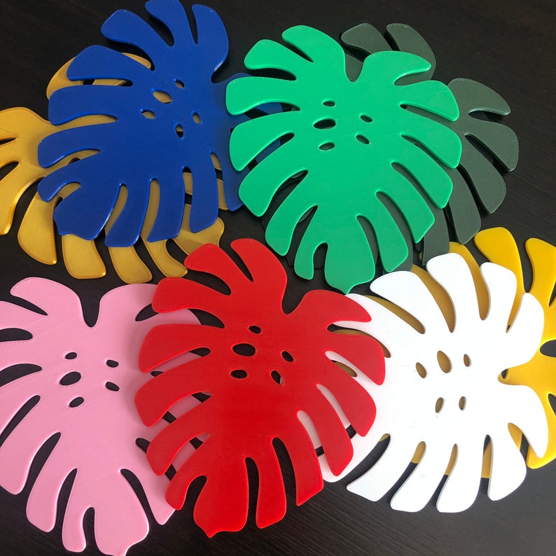 3D Print File STL SVG Coaster Set Tropical Plant Coaster Home Decor ...