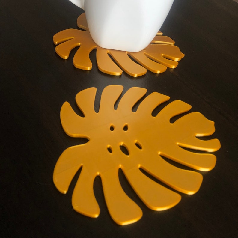 3D Print File STL SVG Coaster Set Tropical Plant Coaster Home Decor ...