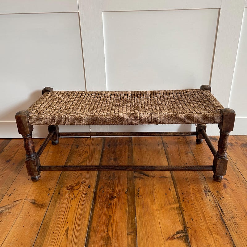 Vintage Stool Rush Seat - Etsy UK