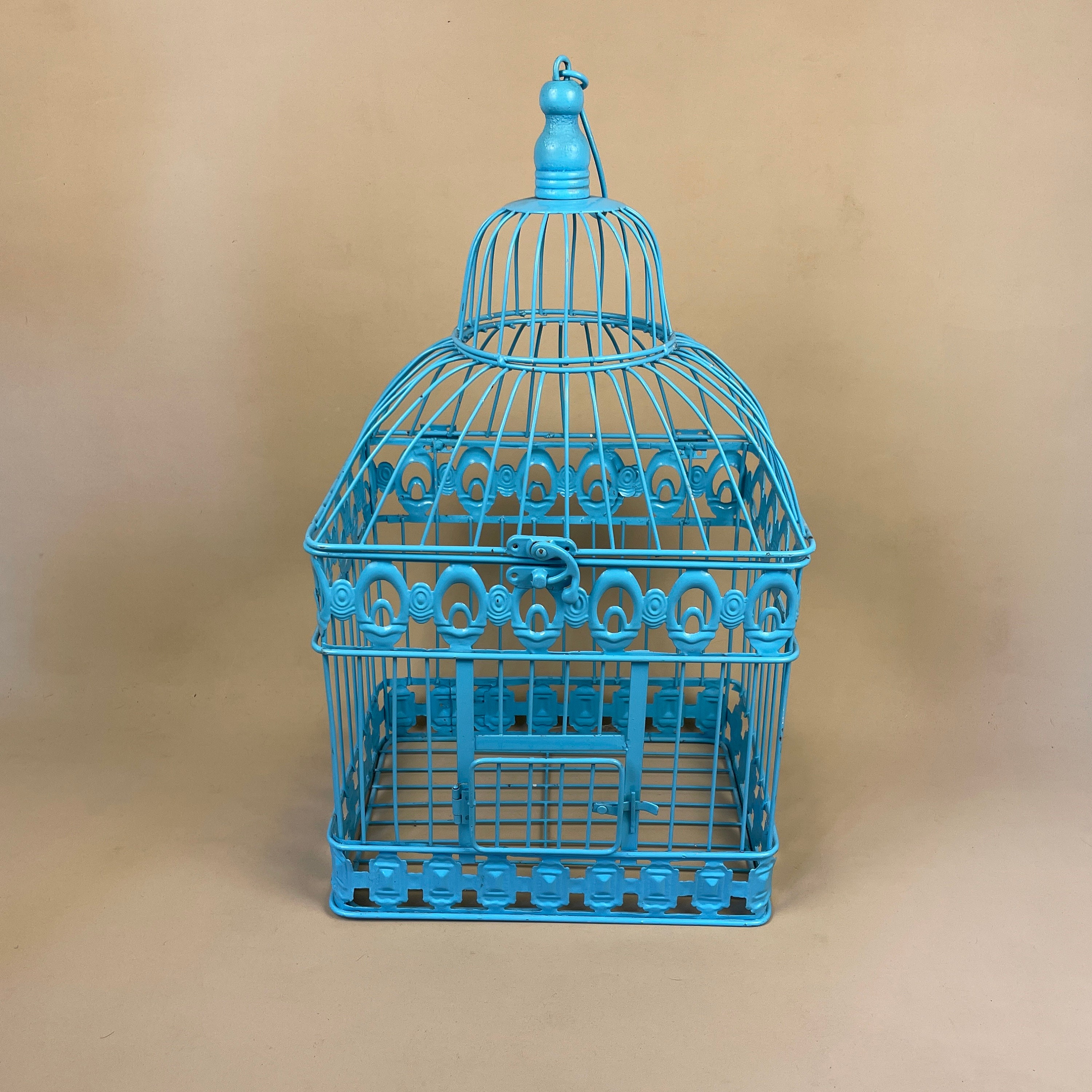Vintage Style Metal Decorative Oriental Bird Cage Blue House Japan ...