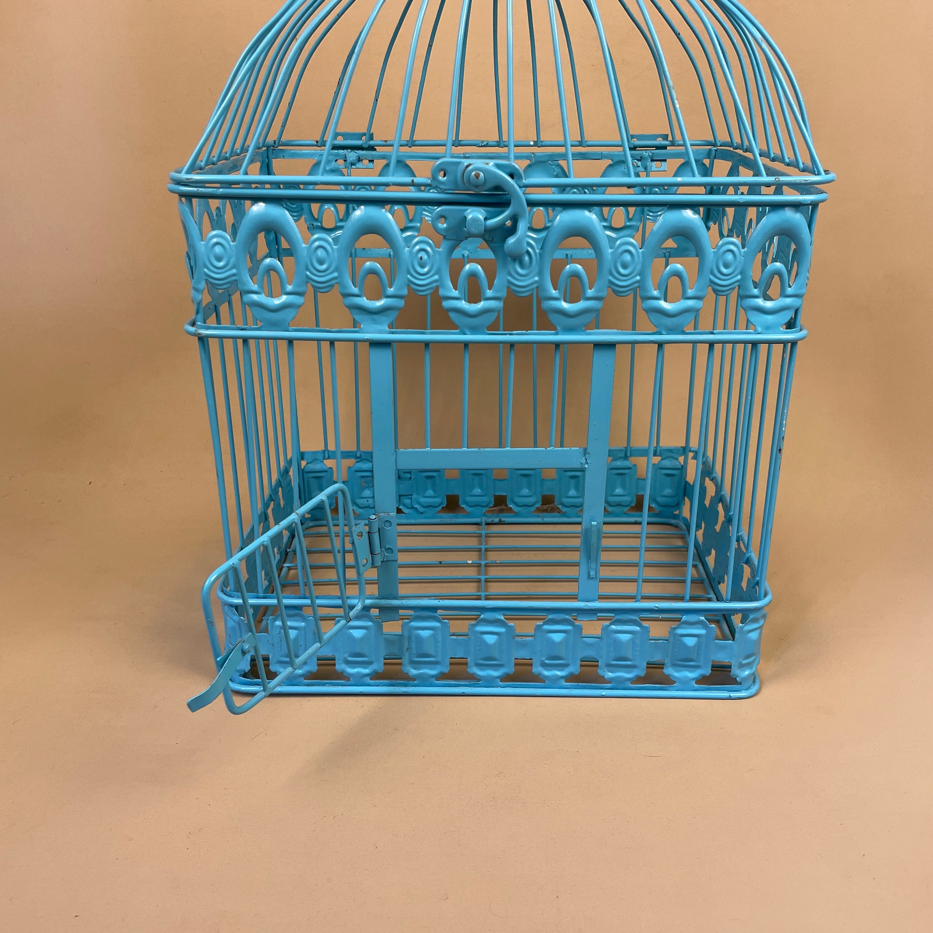 Vintage Style Metal Decorative Oriental Bird Cage Blue House Japan ...