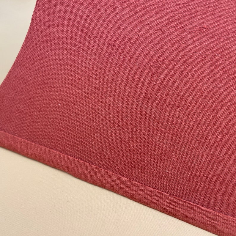 Vintage Red Linen Lampshade Lamp Shade Square Corner Bell Shape Ceiling ...