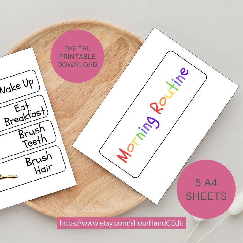 Kids Morning Routine Chart: Visual Checklist, Editable Canva Template ...