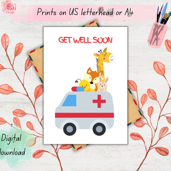 Kids Get Well Card - Etsy