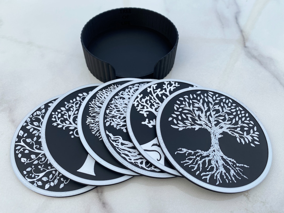 3D Printed Coaster Set Tree of Life Coasters Modern Coaster - Etsy ...