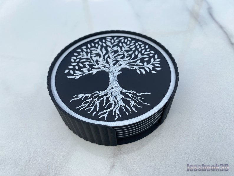 3D Printed Coaster Set Tree of Life Coasters Modern Coaster - Etsy ...