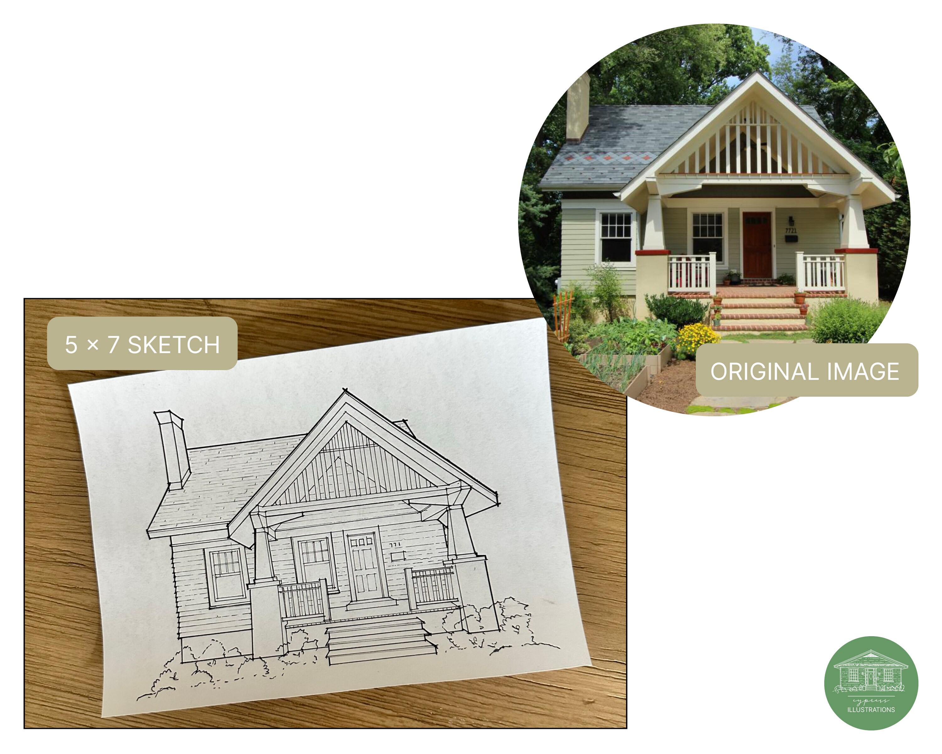 Custom House Sketch Drawing From Photo Housewarming Gift - Etsy