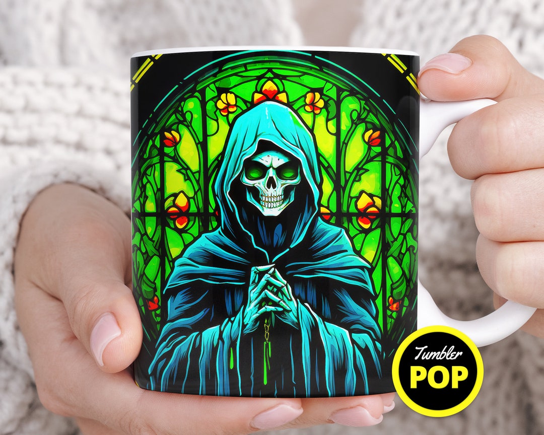 3D Stained Glass Skeleton Mug Wrap 3D Mug Wrap 11oz and 15oz - Etsy