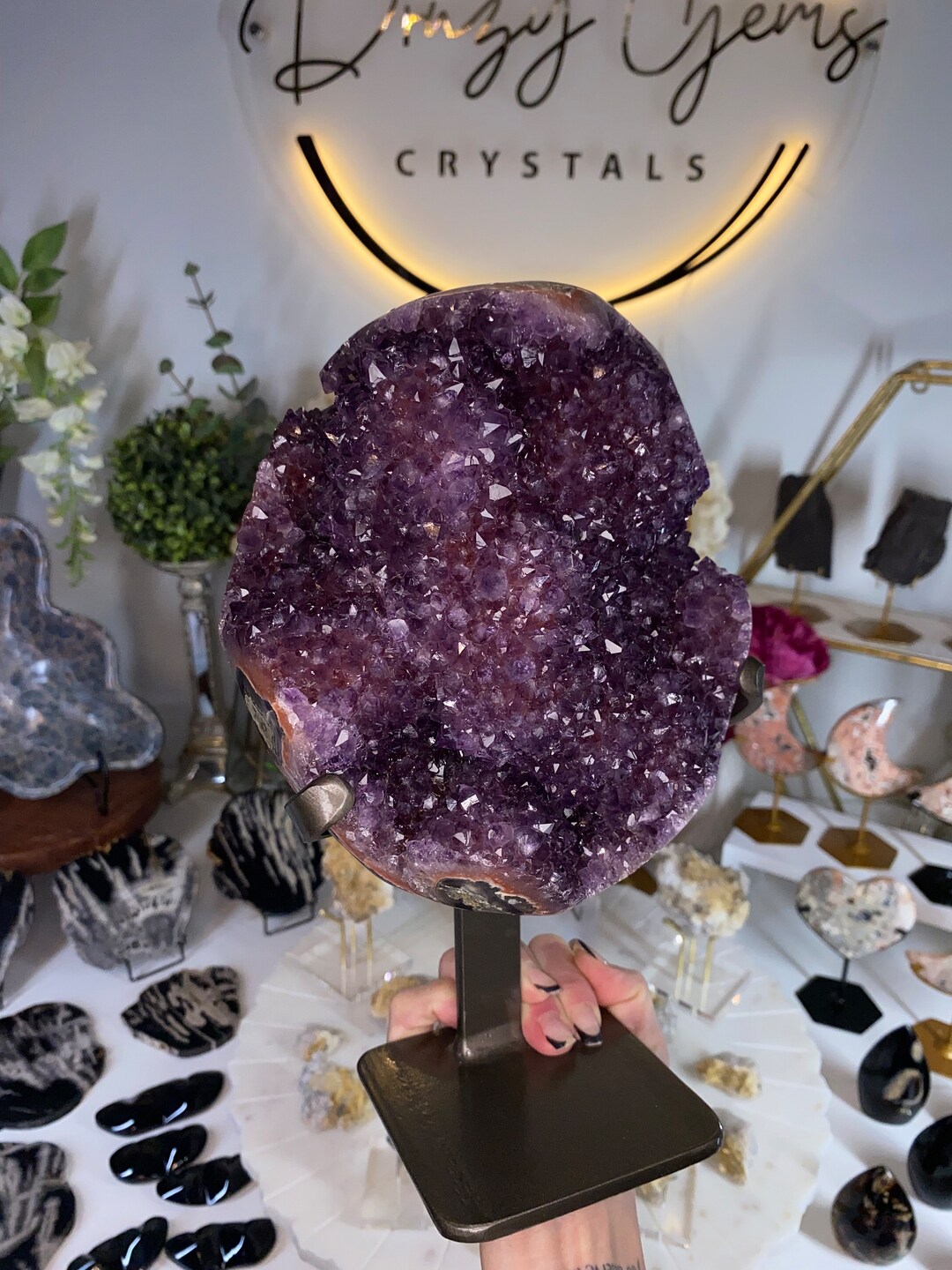 High Quality Rainbow Amethyst on Custom Stand - Etsy