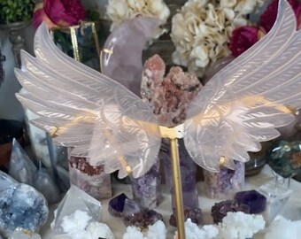 Rose Quartz Angel Wings - Etsy
