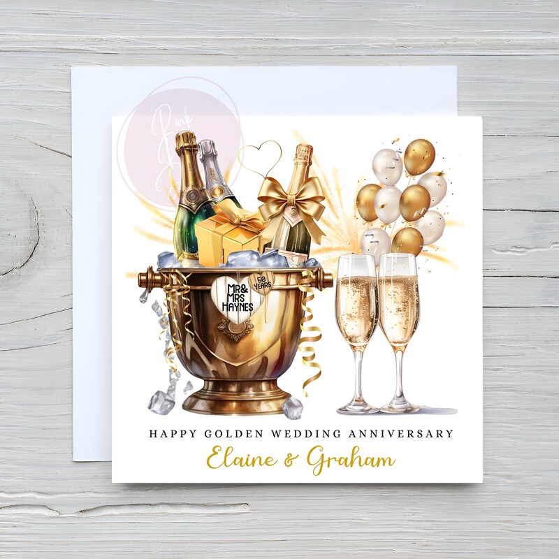 Golden Wedding Cards - Etsy UK