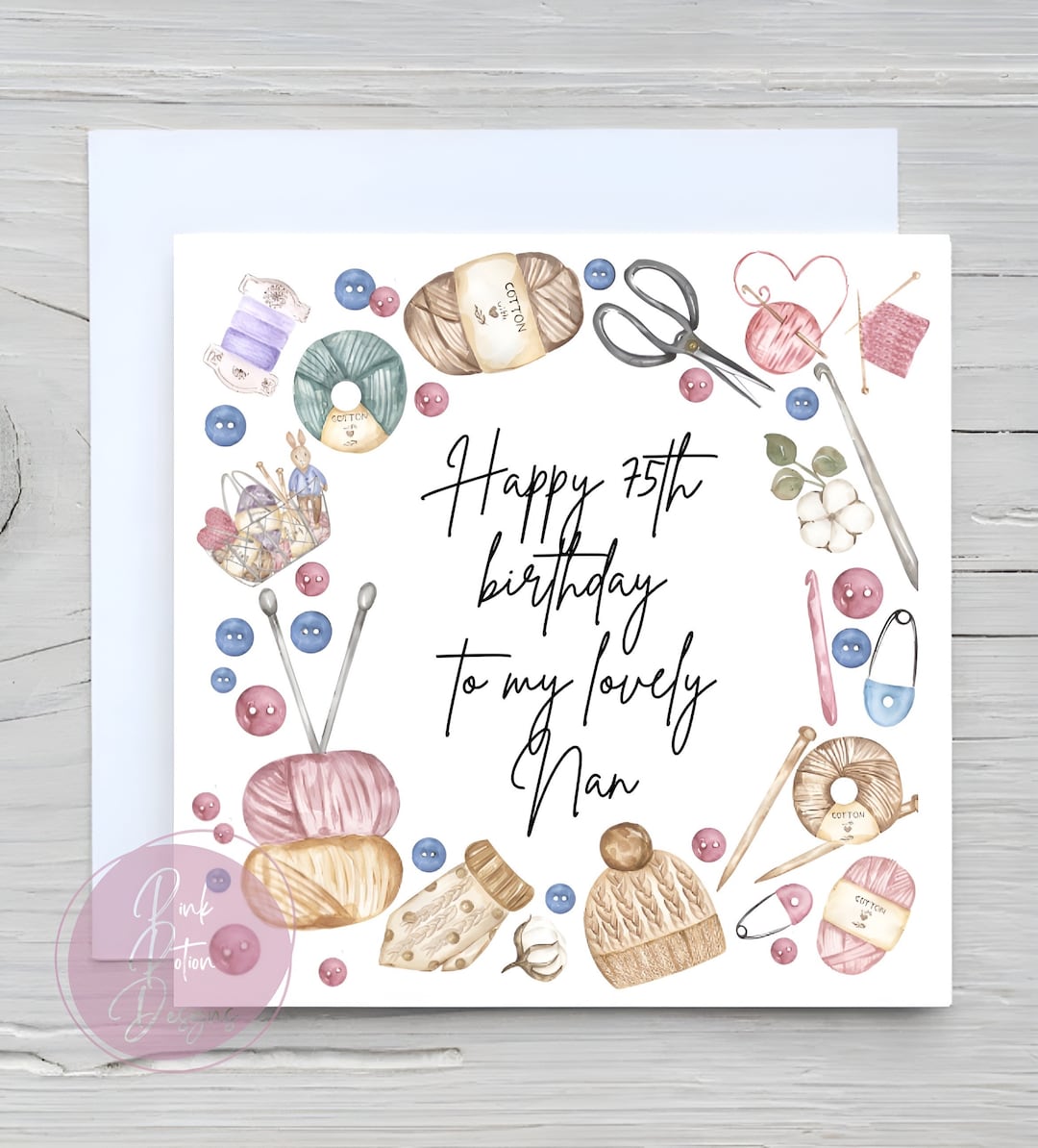 Knitting Themed Birthday Card, Crochet, Yarn, Knitters, Sewing, Wool ...