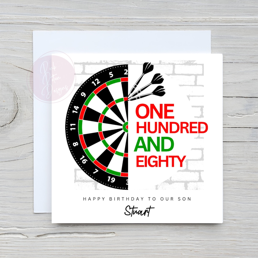 Personalised Darts Card, Happy Birthday Card , Gift for Darts Lover ...