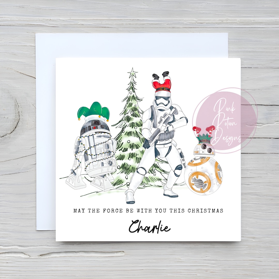 Star Wars Christmas Card Space Wars Personalised Birthday - Etsy