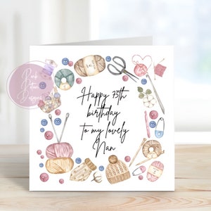 Knitting Themed Birthday Card, Crochet, Yarn, Knitters, Sewing, Wool ...