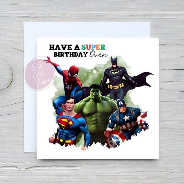 Superhero Husband Birthday Card - Etsy