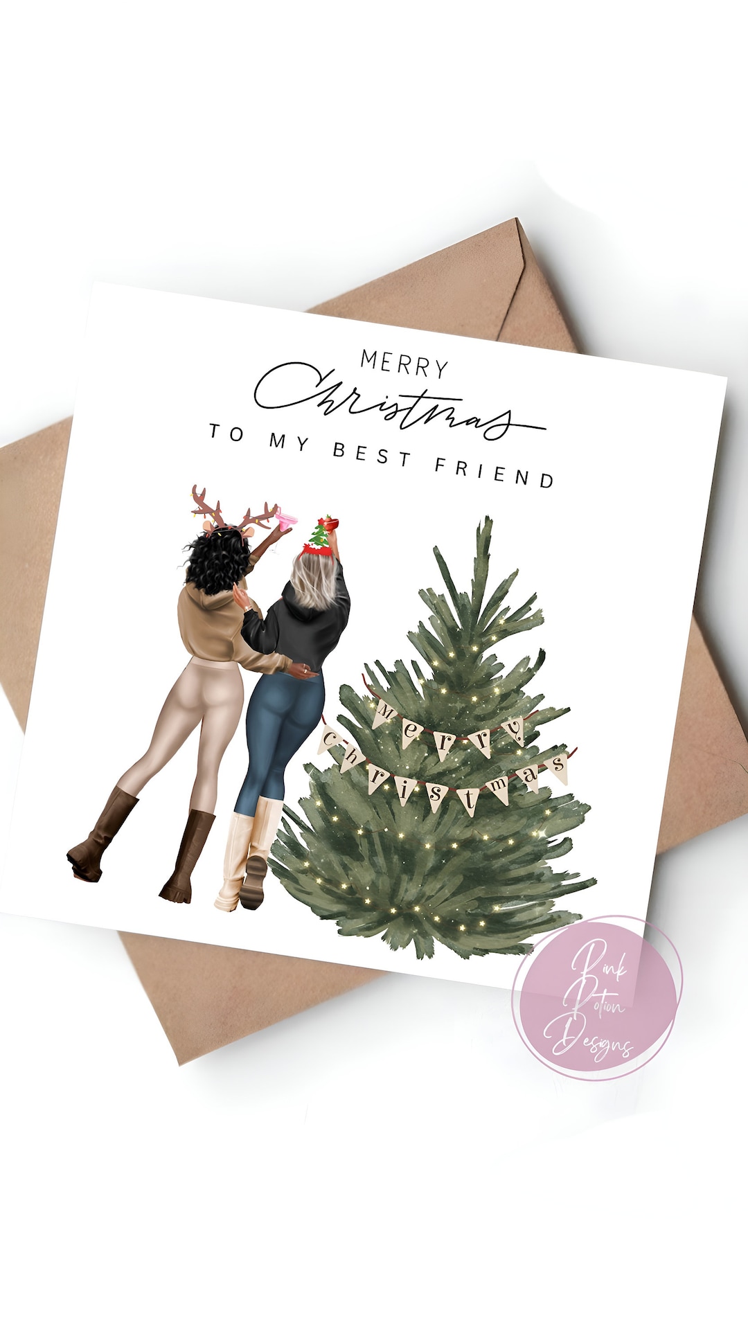 Merry Christmas Sister Best Friend Christmas Card - Etsy