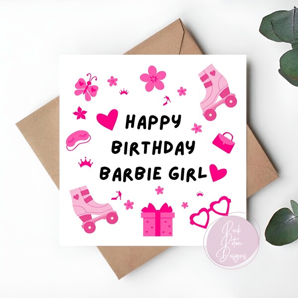 Barbie Birthday Card - Etsy UK