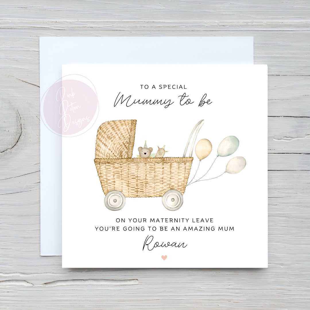Baby Girl / Boy Maternity Leave Card, Mummy to Be, Maternity Good Luck ...