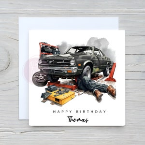 Personalised Mechanic Car Card, Repairer, Happy Birthday Card ...