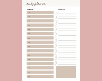 Daily Planner, Printable PDF, Home, Office or School Daily Planner - Etsy