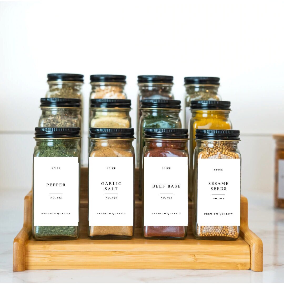 40 Modern Spice Labels, Printable Spice Jar Labels, Minimal Spice ...