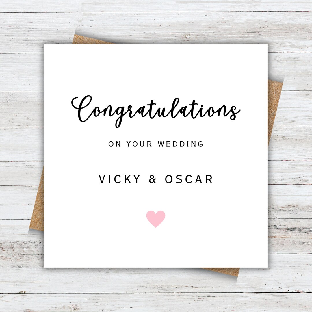 Personalised Wedding Greeting Card for Couples, Just Married Card ...