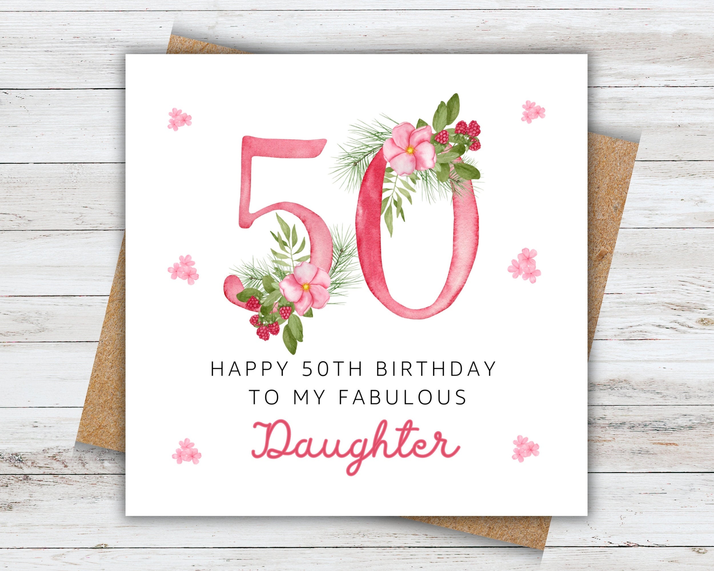 50th Birthday Daughter, Birthday Card for Daughter, 50th Gift for ...