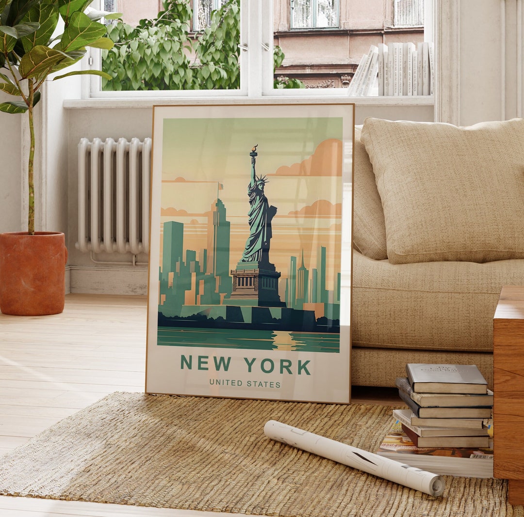 New York Travel Poster New York Print United States of America Travel ...