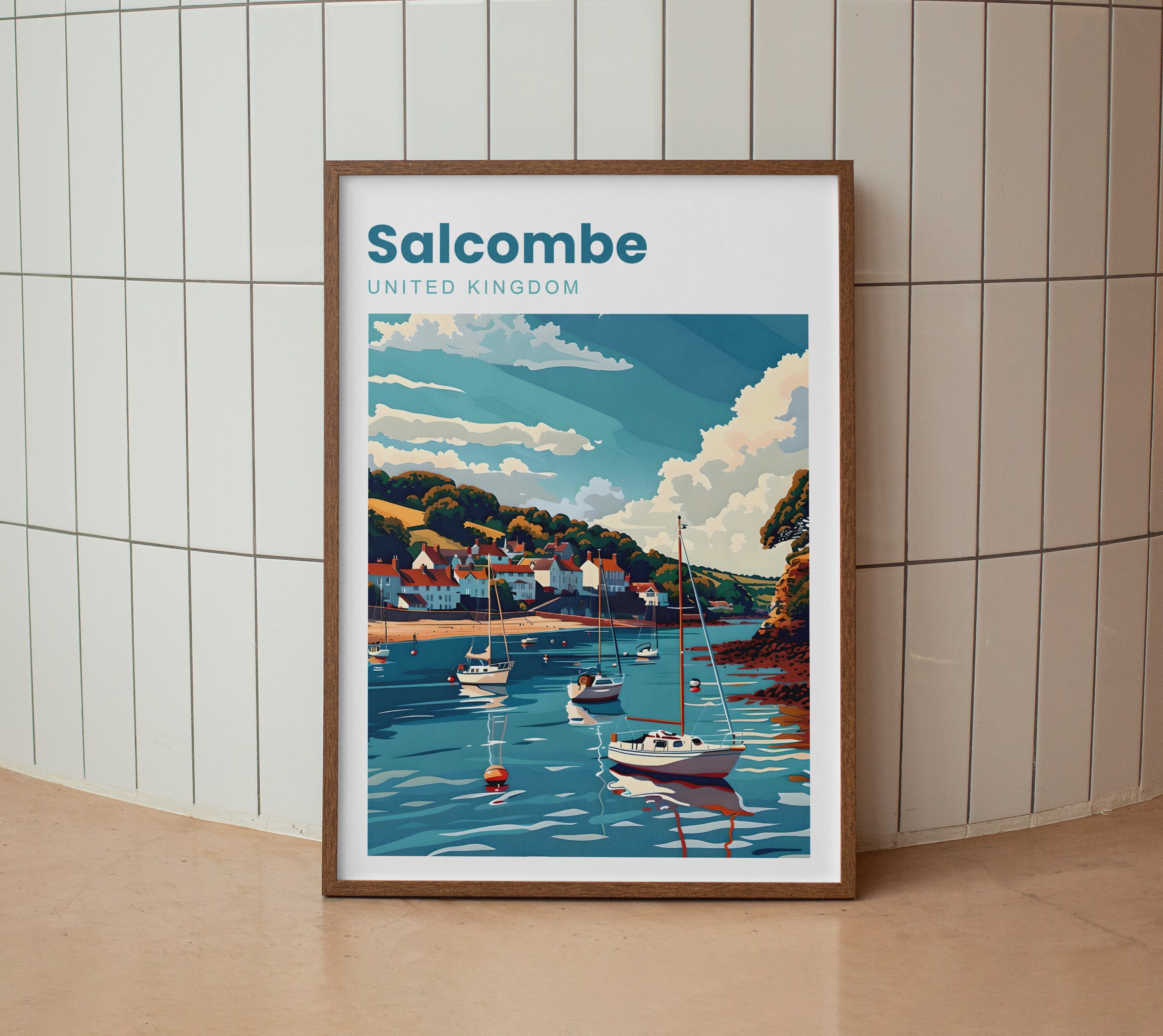 Salcombe Travel Print Salcombe Travel Poster Devon Coast Devon Travel ...