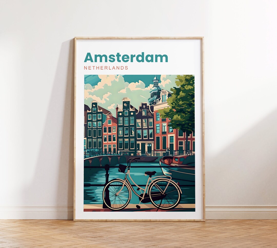 Amsterdam Travel Poster Amsterdam Print Amsterdam Poster Amsterdam ...