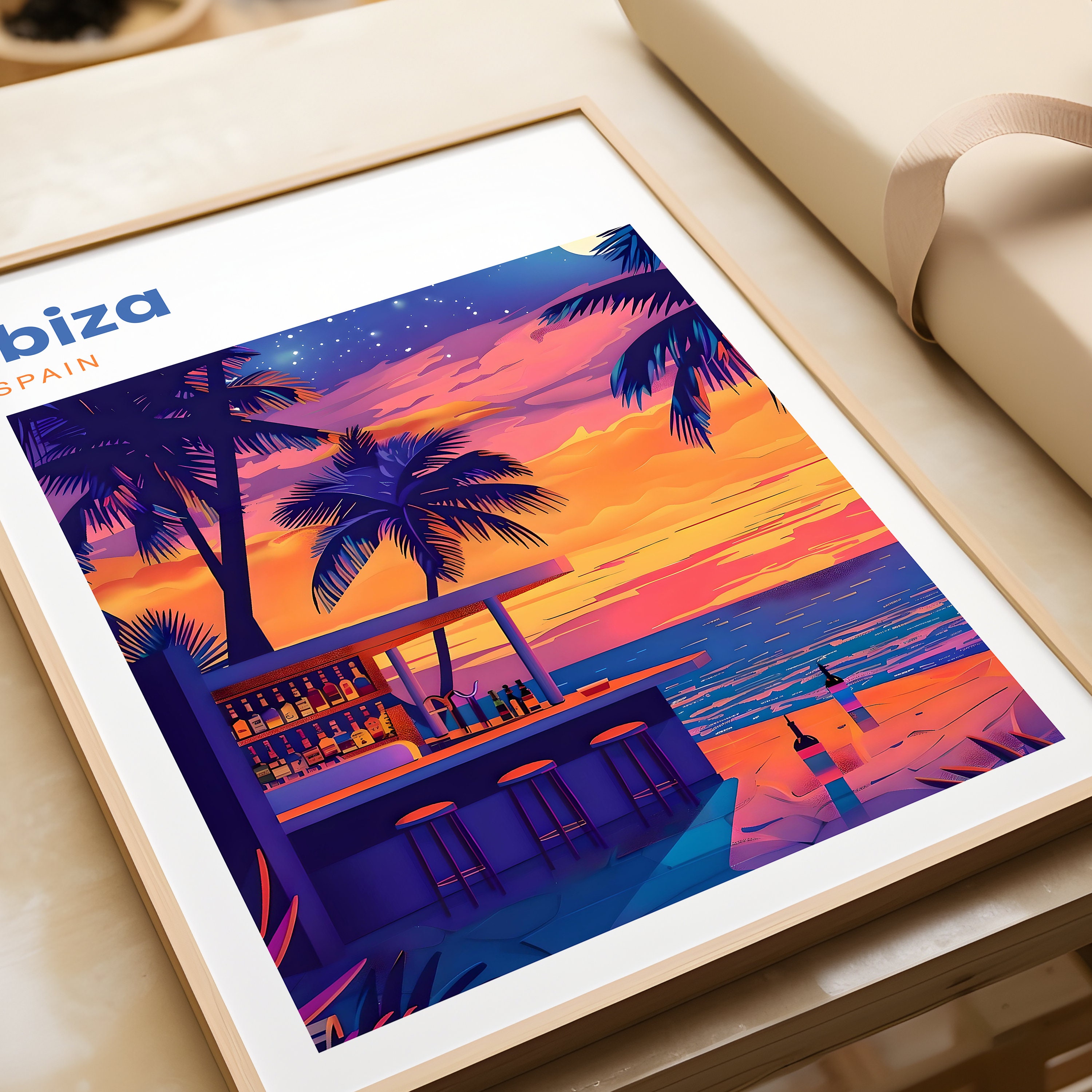 Ibiza Travel Print Ibiza Print Ibiza Poster Ibiza Night Life Ibiza Bar Ibiza Wall Art Travel ...