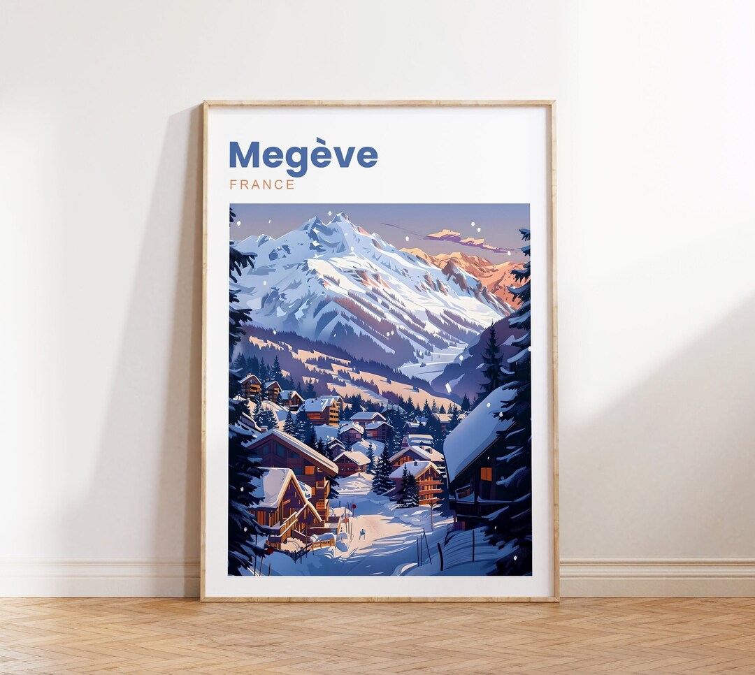 Megeve Travel Print | Megeve France | Ski & Snow Travel Print | Travel ...
