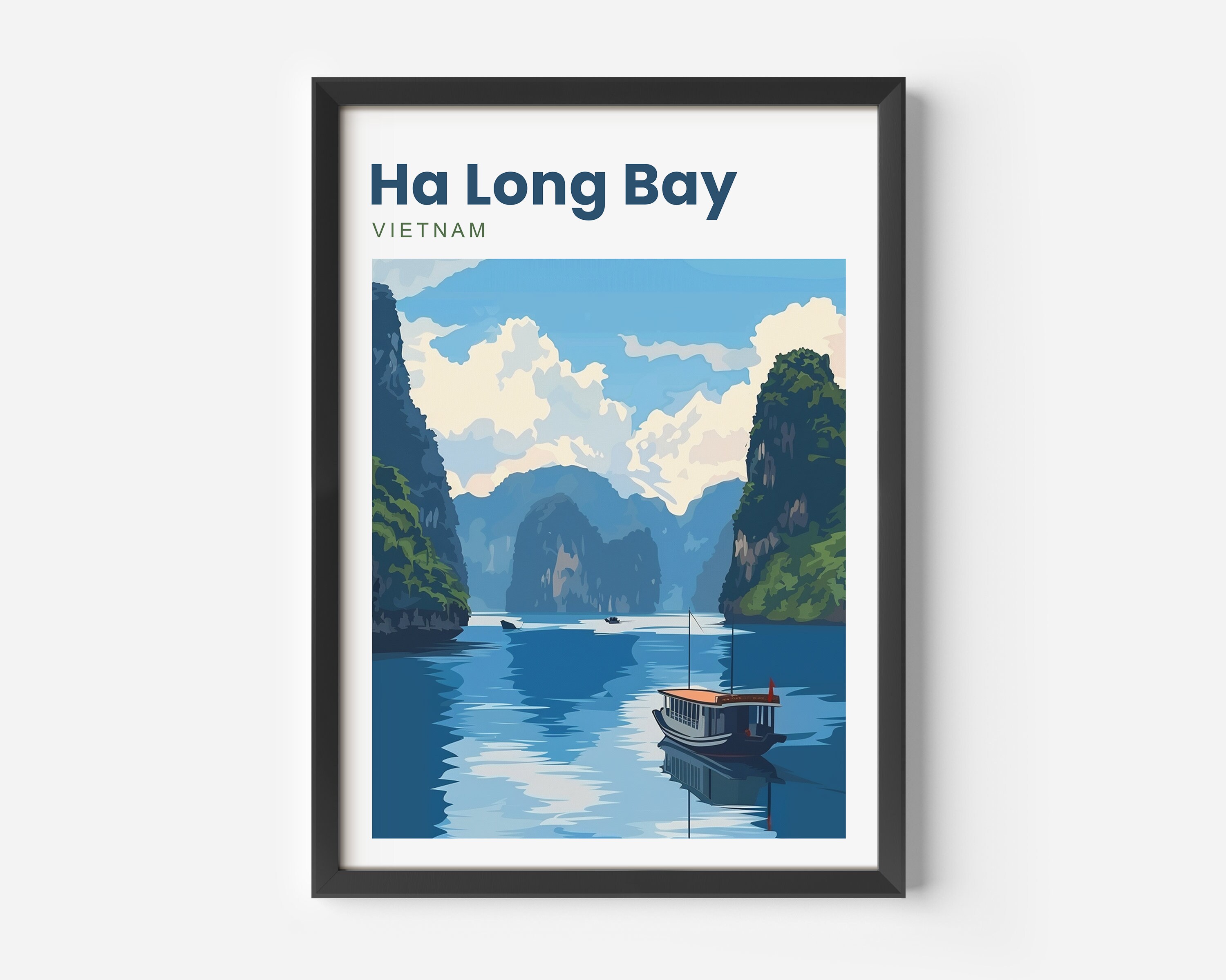 Ha Long Bay Travel Poster | Ha Long Bay Print | Ha Long Bay Poster ...