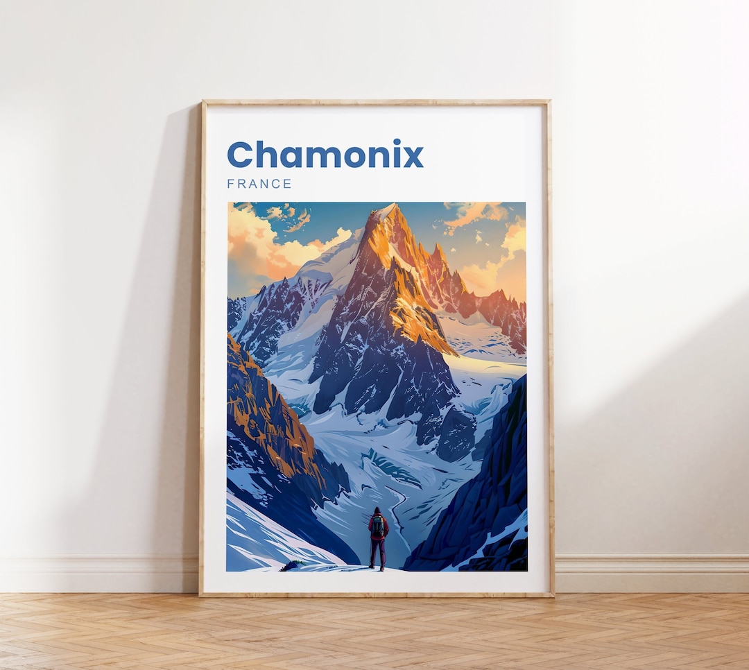 Chamonix Travel Print | Chamonix France | Ski Travel Print | Travel ...