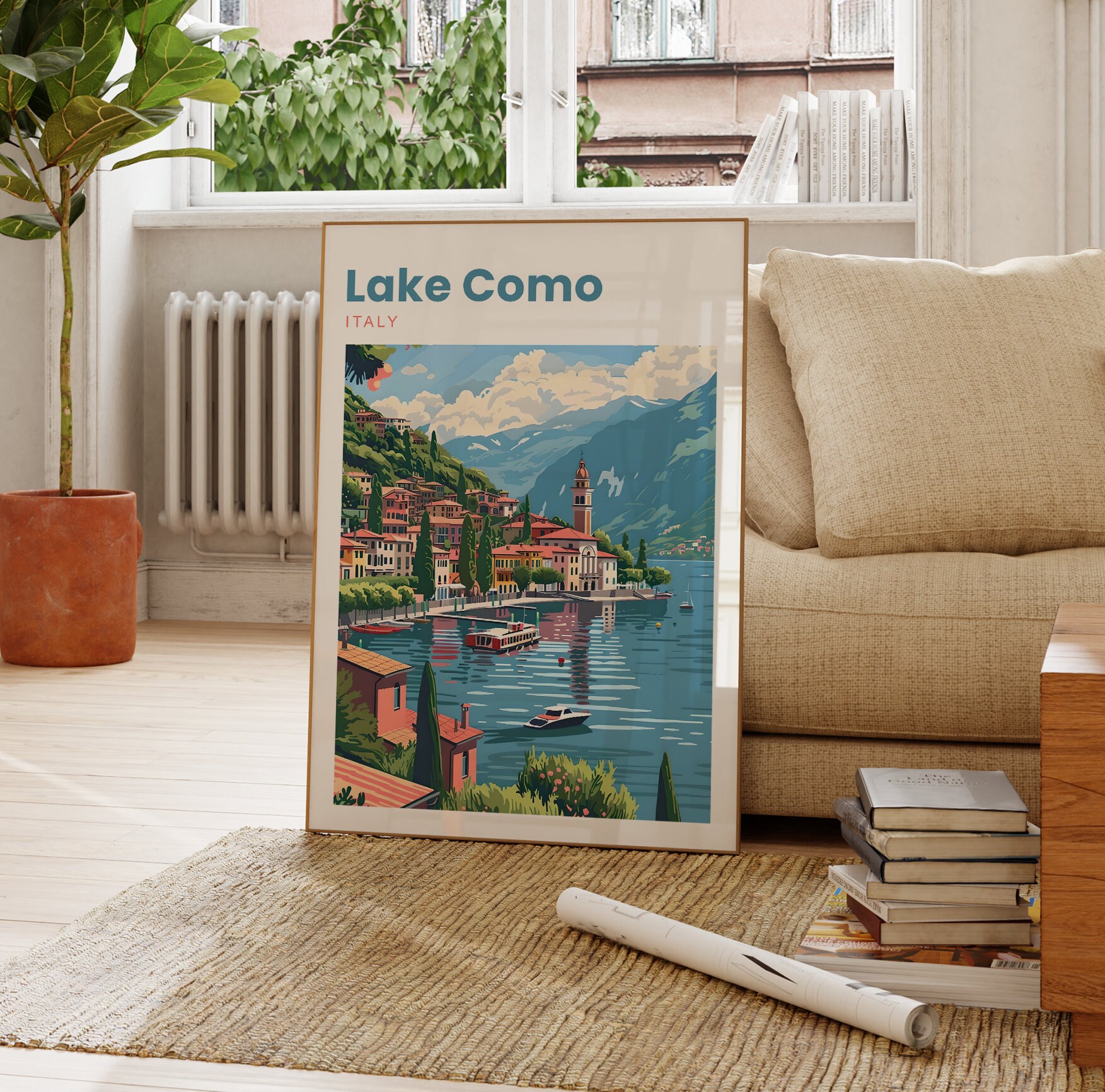 Lake Como Travel Print Lake Como Travel Poster Lake Como Italy Lake ...