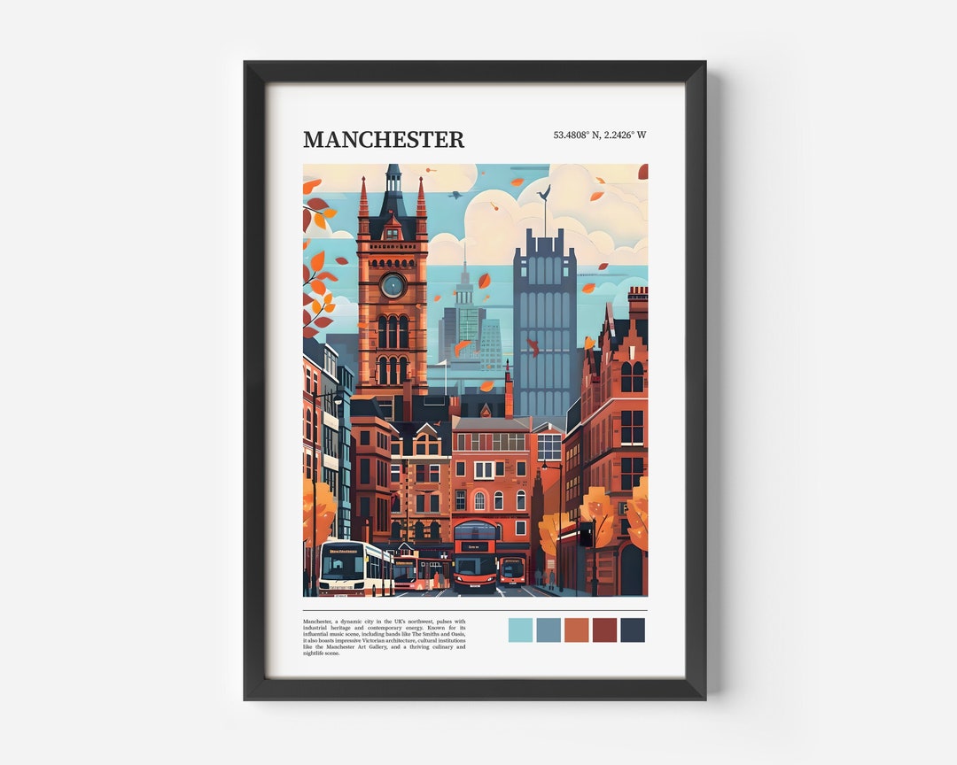 Manchester Travel Poster | Manchester Print | Manchester Poster ...