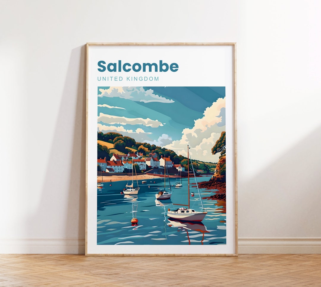 Salcombe Travel Print | Salcombe Travel Poster | Devon Coast | Devon ...