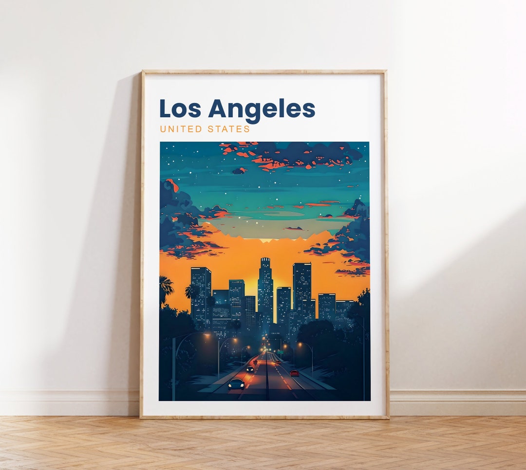 Los Angeles Travel Poster | Los Angeles Print | Los Angeles Poster ...