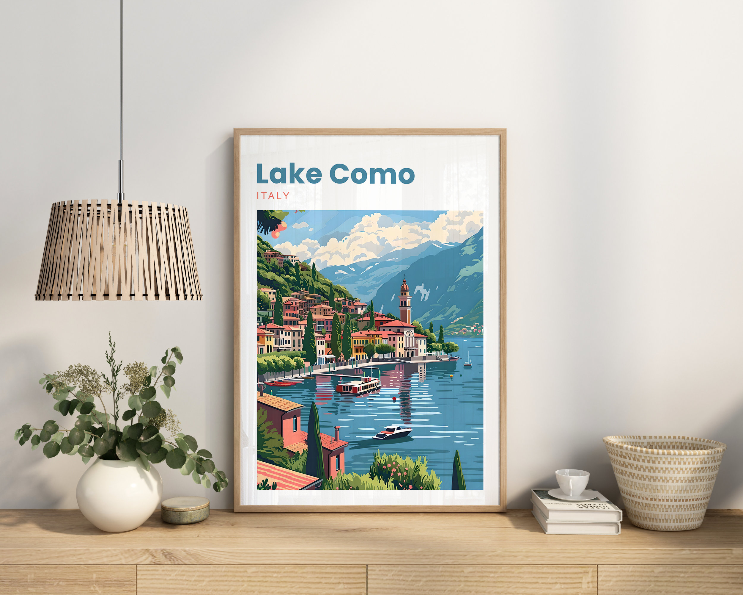 Lake Como Travel Print Lake Como Travel Poster Lake Como Italy Lake ...